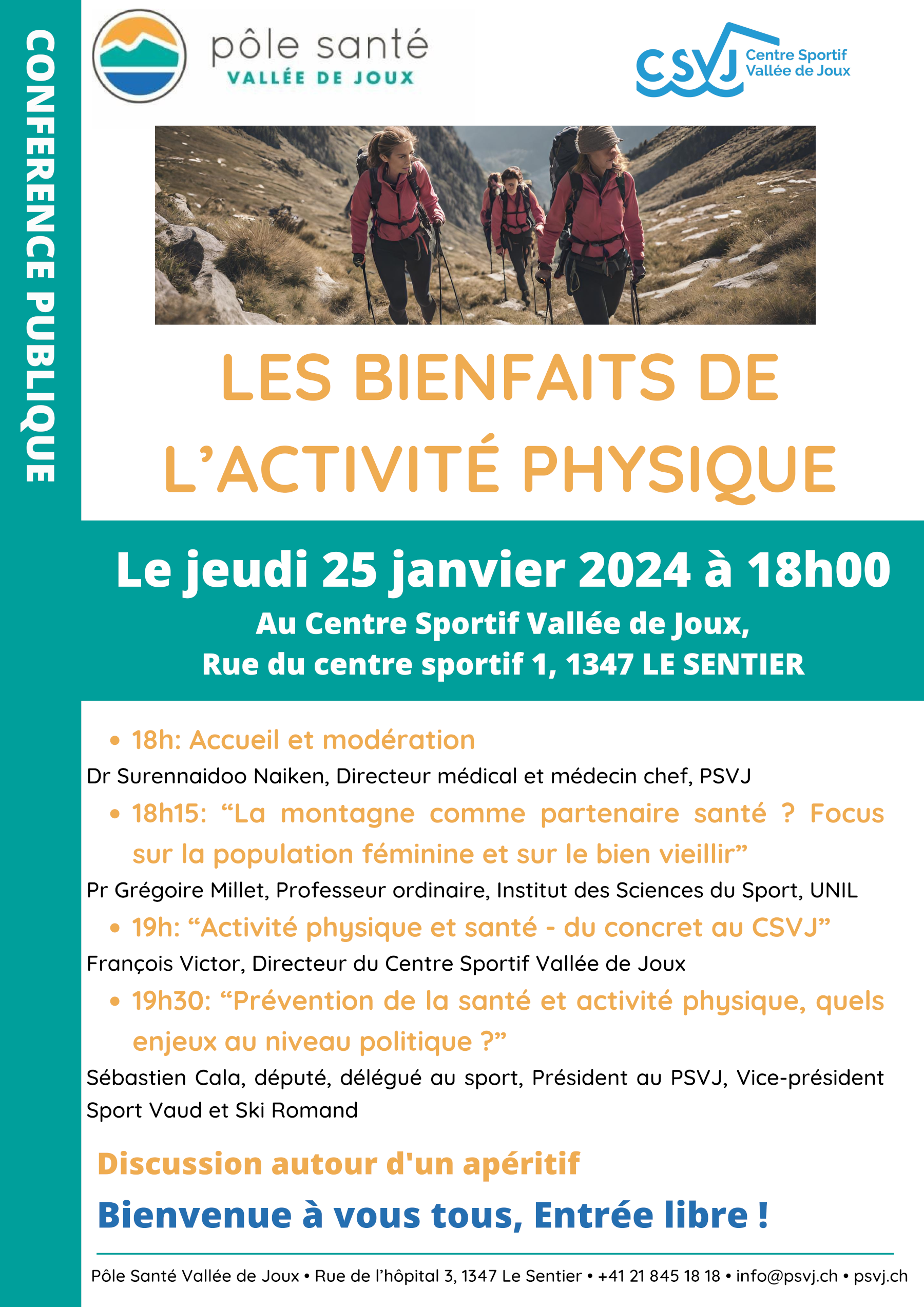 Les bienfaits de l’activité physique – 25.01.2024 – Commune du Chenit